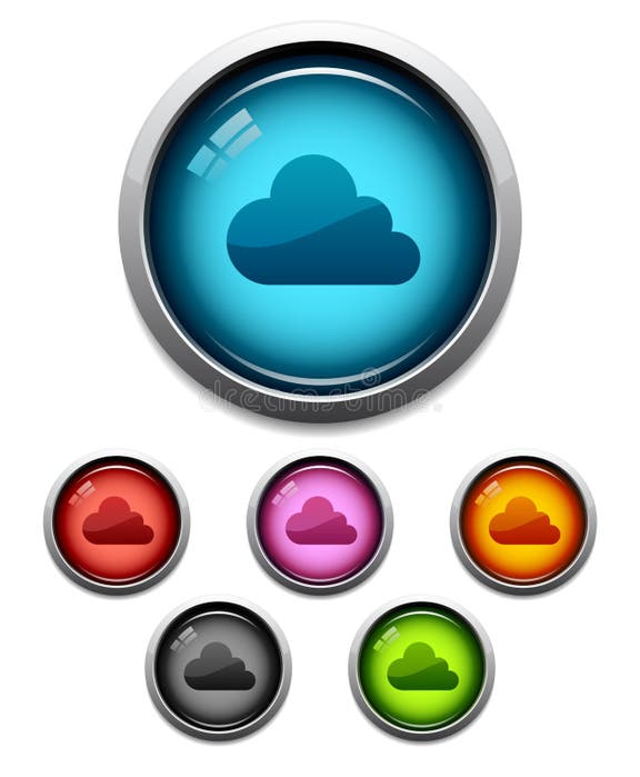 Cloud button icon stock vector. Illustration of ball - 21773240