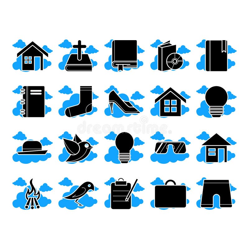 Cloud button icon set stock vector. Illustration of pant - 248690457