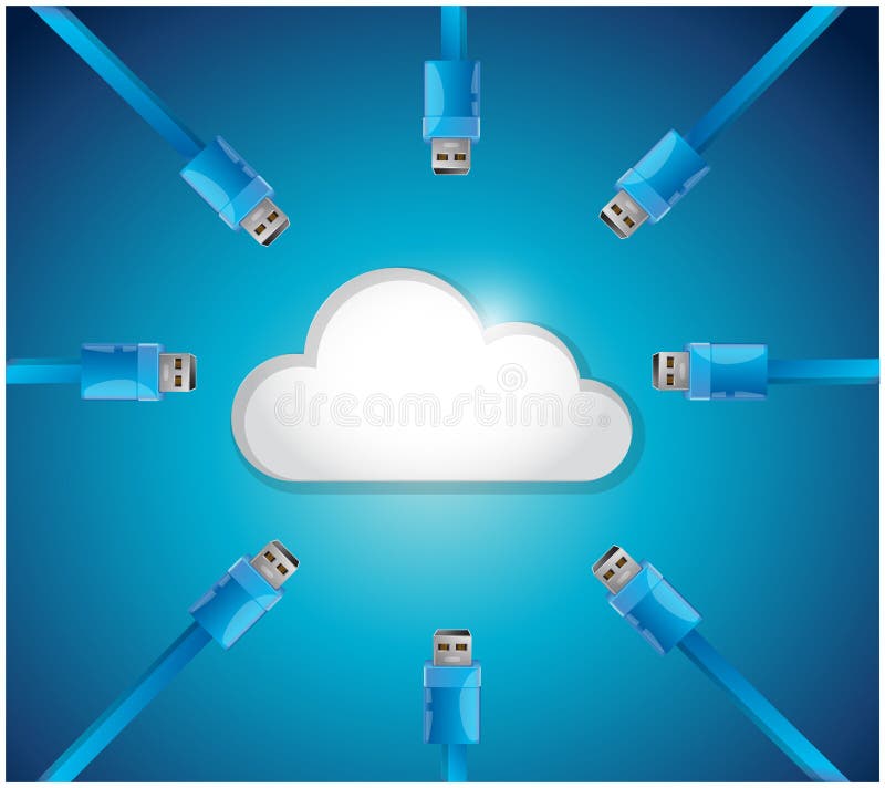 Cloud Cable Connections Illustration Design Stock Illustration ...