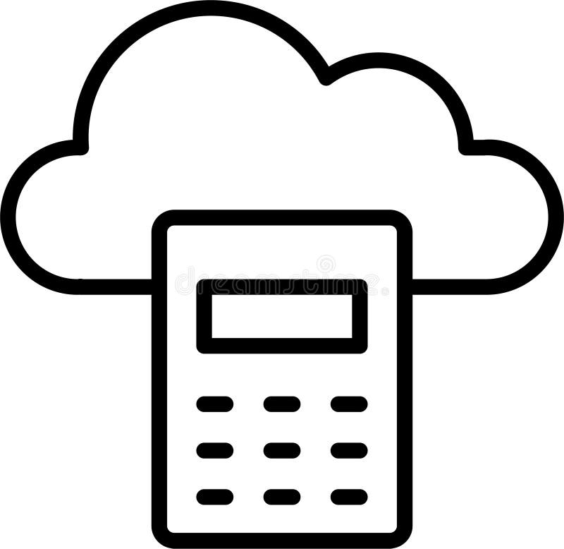 Cloud Calculator Icon stock vector. Illustration of print - 242982279