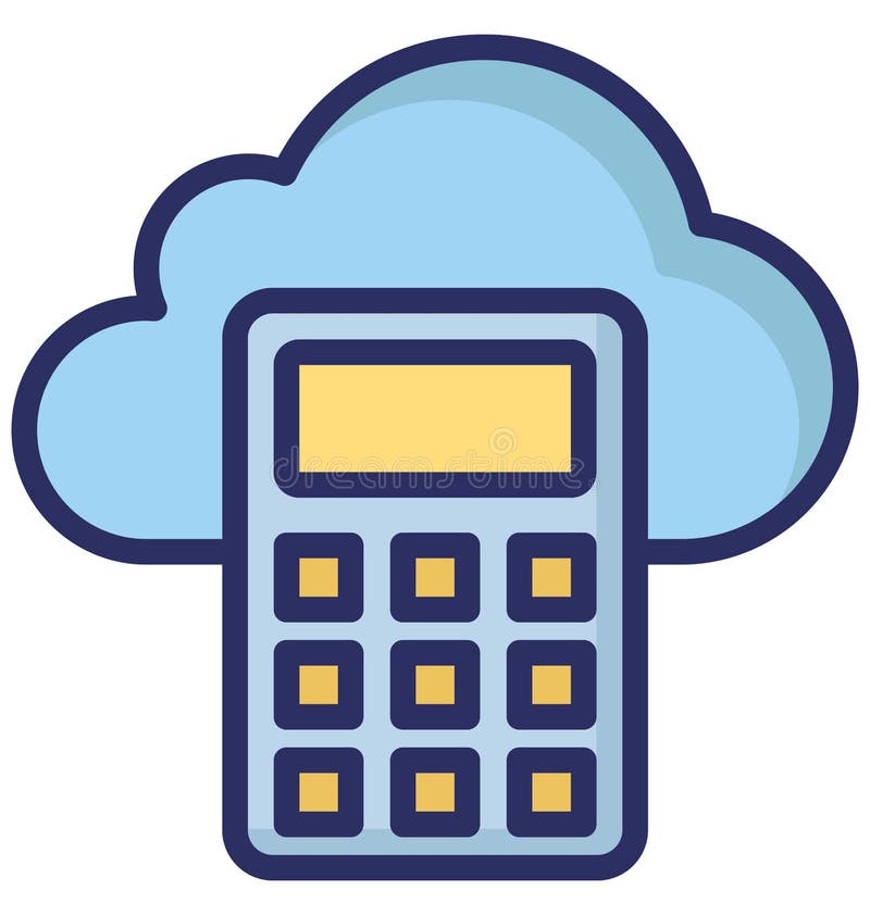 Cloud Calculator Isolated Vector Icon that Can Easily Modify or Edit ...