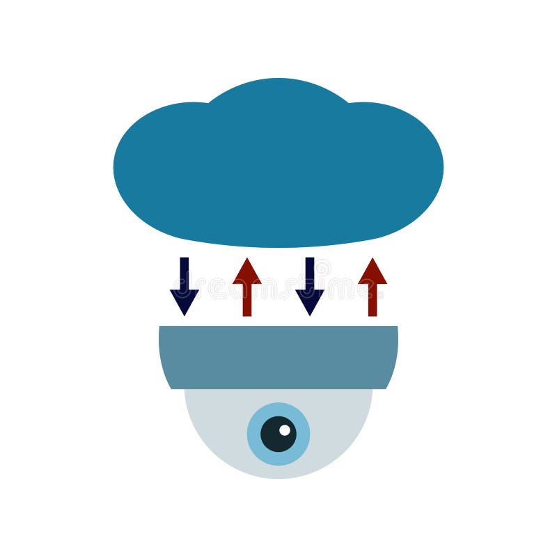 Cloud Camera Icon. Upload, Download and Data Storage. CCTV, Security ...