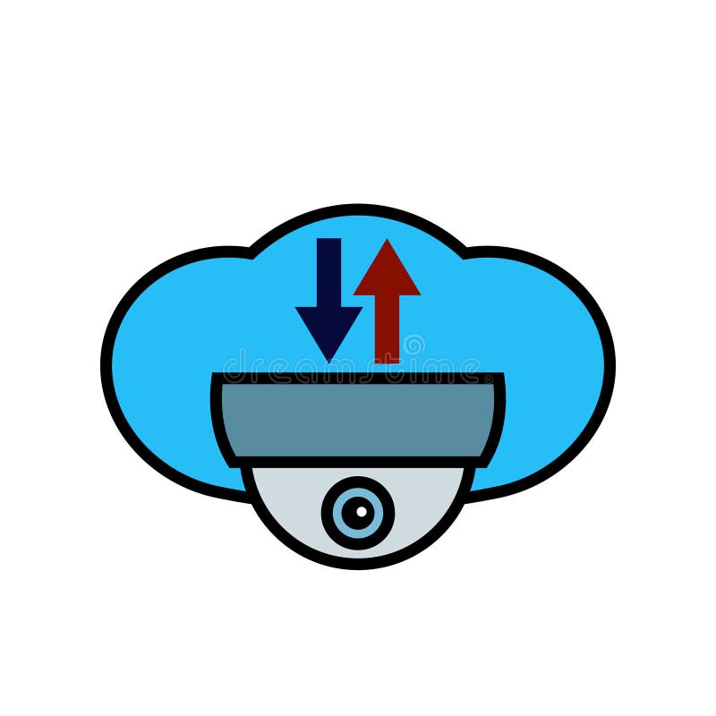 Cloud Camera Icon. Upload, Download and Data Storage. CCTV, Security ...