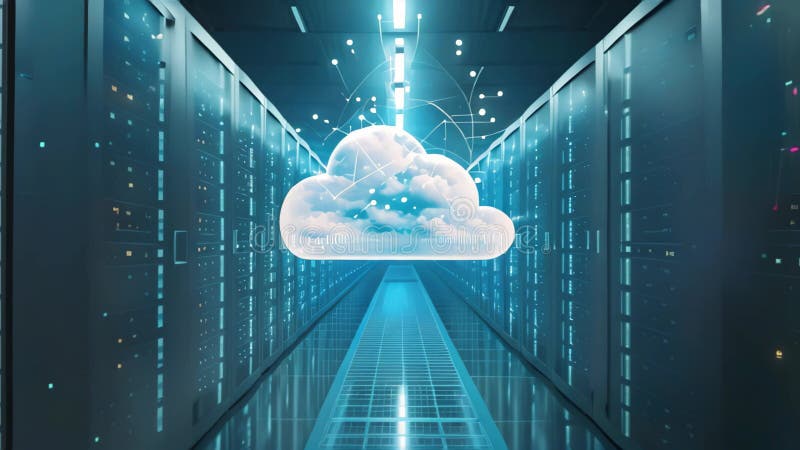A Cloud Can Be Seen Floating in the Midst of a Server Room Filled with ...