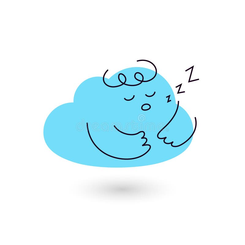 Cloud Cartoon Character Snoring Stock Vector - Illustration of emoji ...