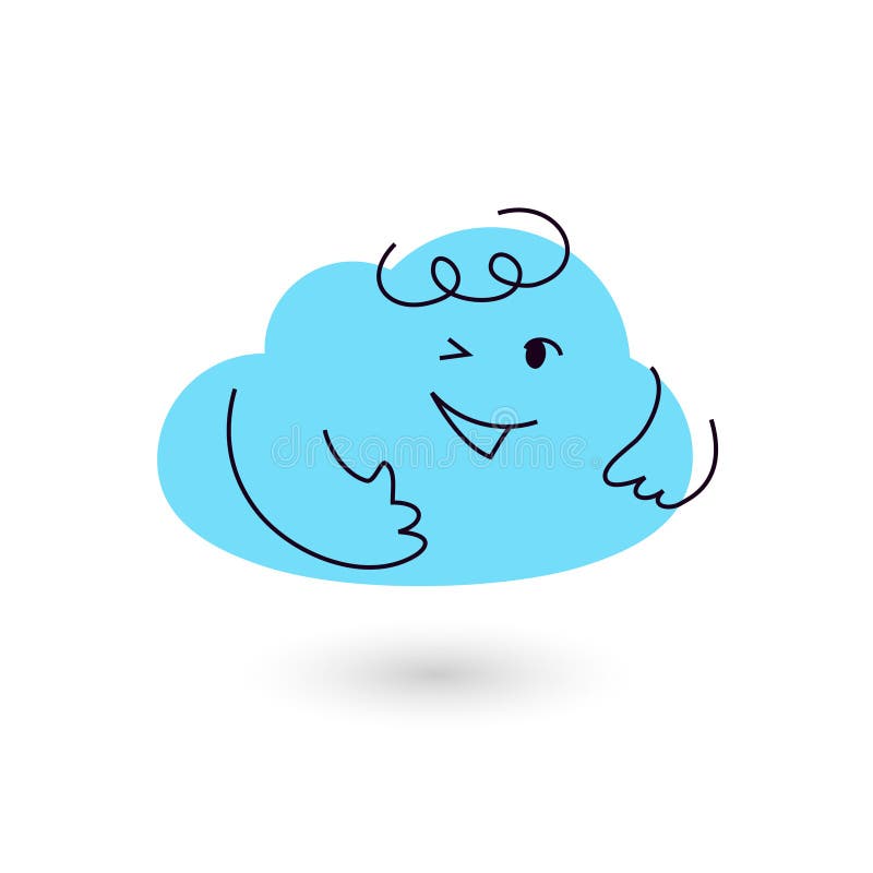 Cloud Cartoon Character Winking Stock Vector - Illustration of pretty ...