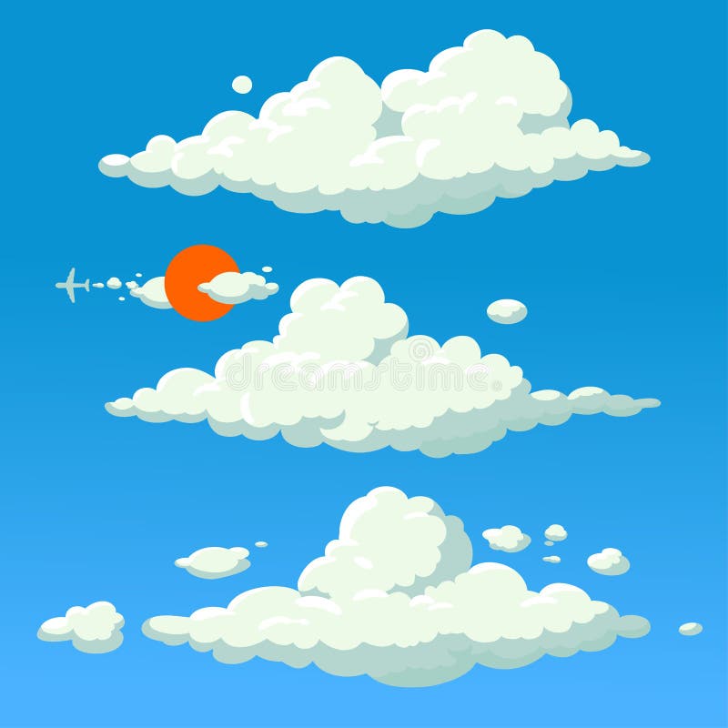 Cloud Cartoon Style Illustration Background Stock Vector - Illustration ...