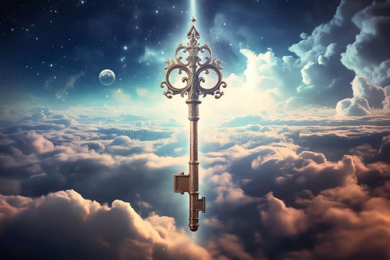 Cloud Castle Key Fantasy Sky Night Gazing Stock Illustration ...