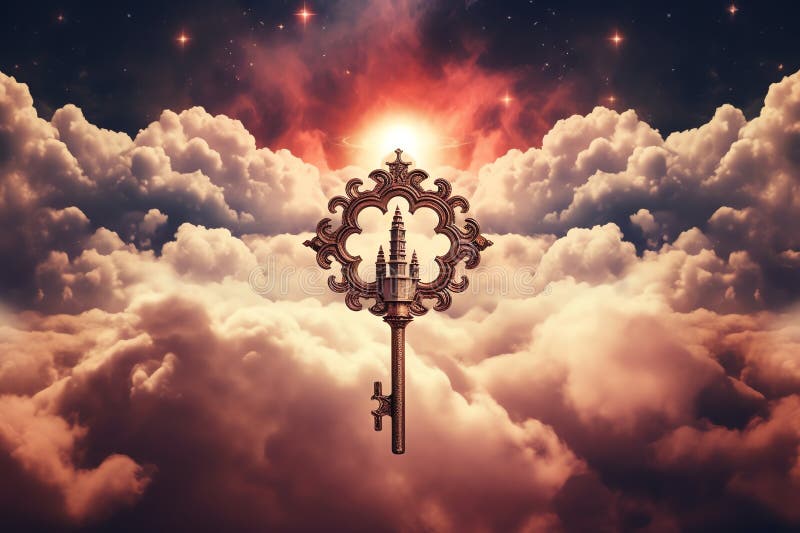 Cloud Castle Key Fantasy Sky Night Gazing Stock Illustration ...