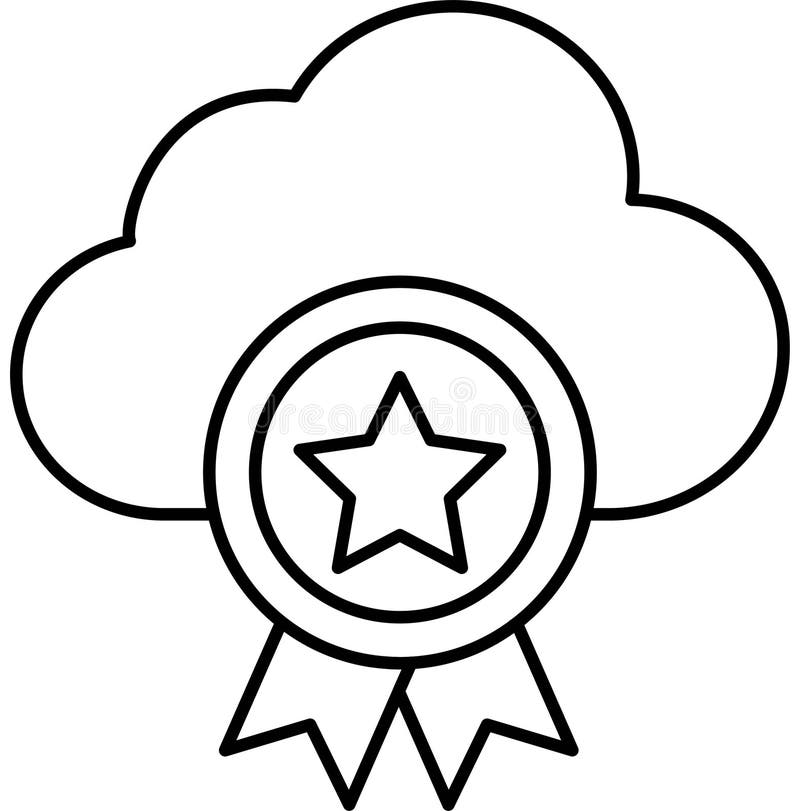 Cloud Certification Vector Icon that Can Easily Modify or Edit Stock ...