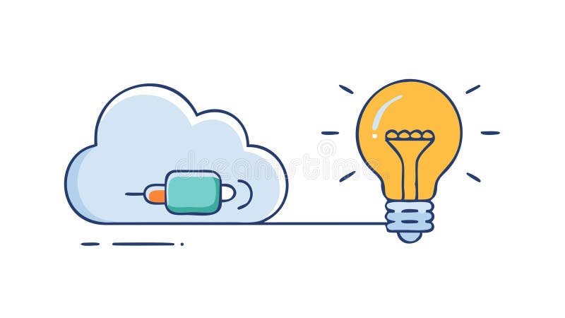 Cloud Charging Idea Icon, Sustainable Innovation, Vector Design ...