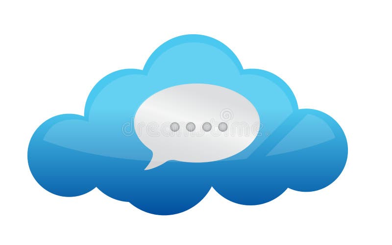 Cloud Chat Icon : Cloud Computing Concept Stock Illustration - Illustration of information ...