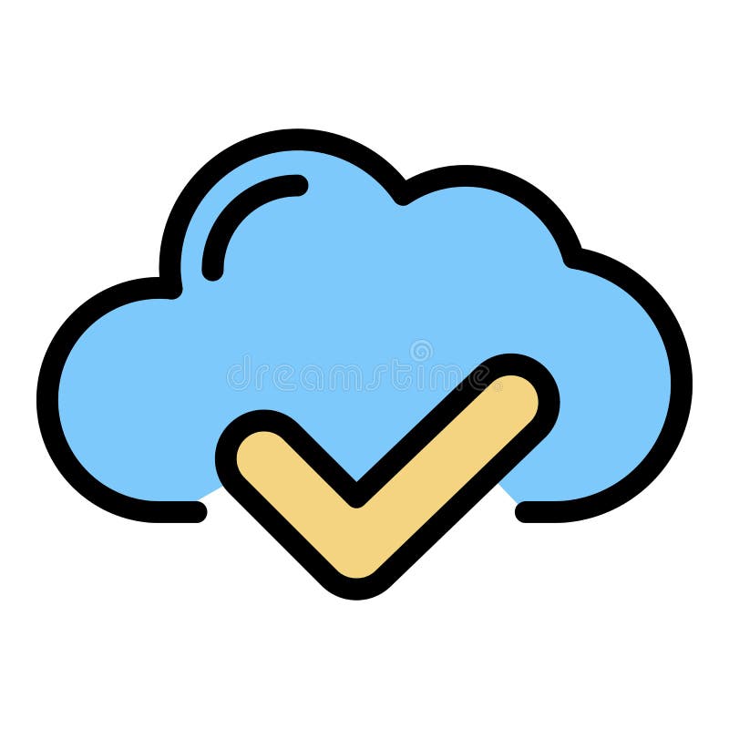Cloud Check Icon Color Outline Vector Stock Vector - Illustration of ...