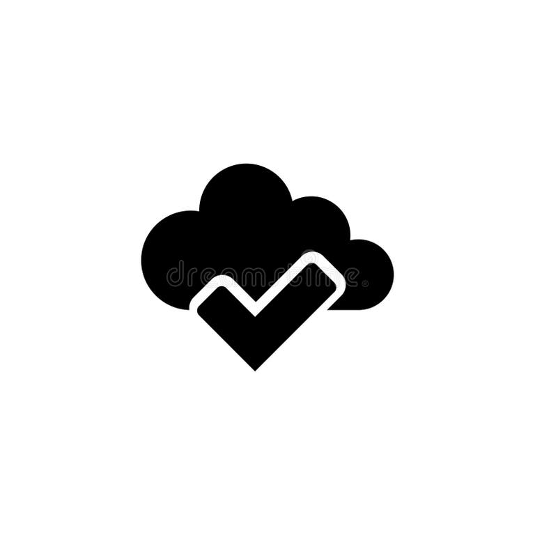 Cloud Check Mark Flat Vector Icon Stock Vector - Illustration of ...