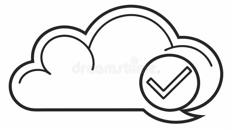 Cloud with Check Mark Icon, Cloud Service, Data Secure, Confirmation ...