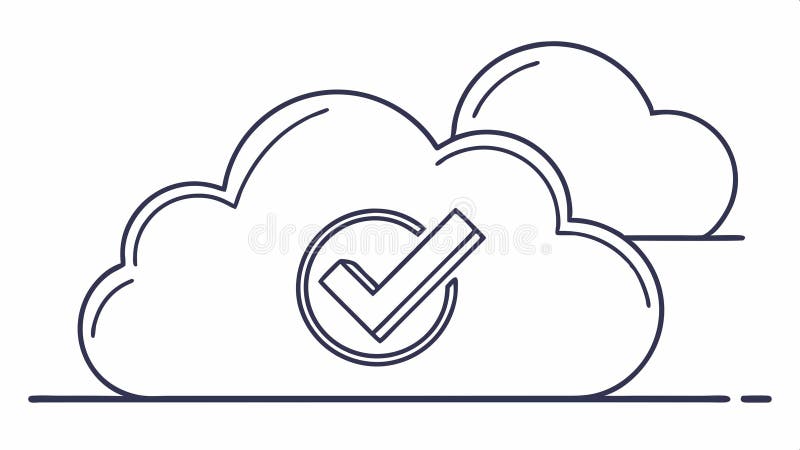 Cloud with Check Mark Icon, Cloud Service, Data Secure, Confirmation ...