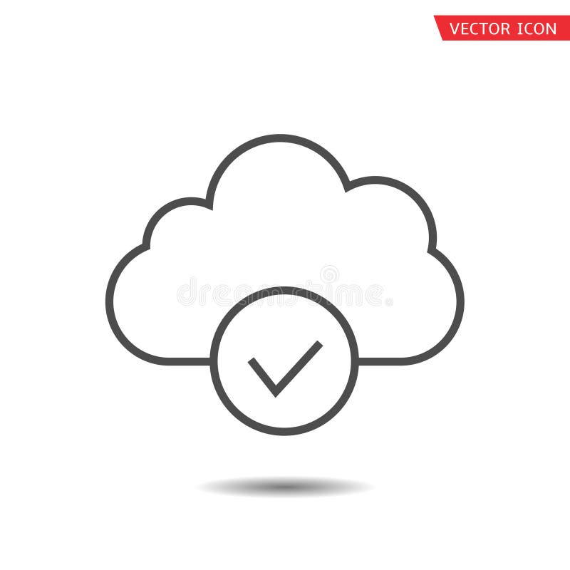 Cloud Check Mark Logo Design, Tick Mark On Shield And Cloud Icon ...