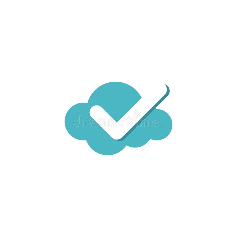 Cloud Check Mark Icon Vector Logo Stock Vector - Illustration of ...