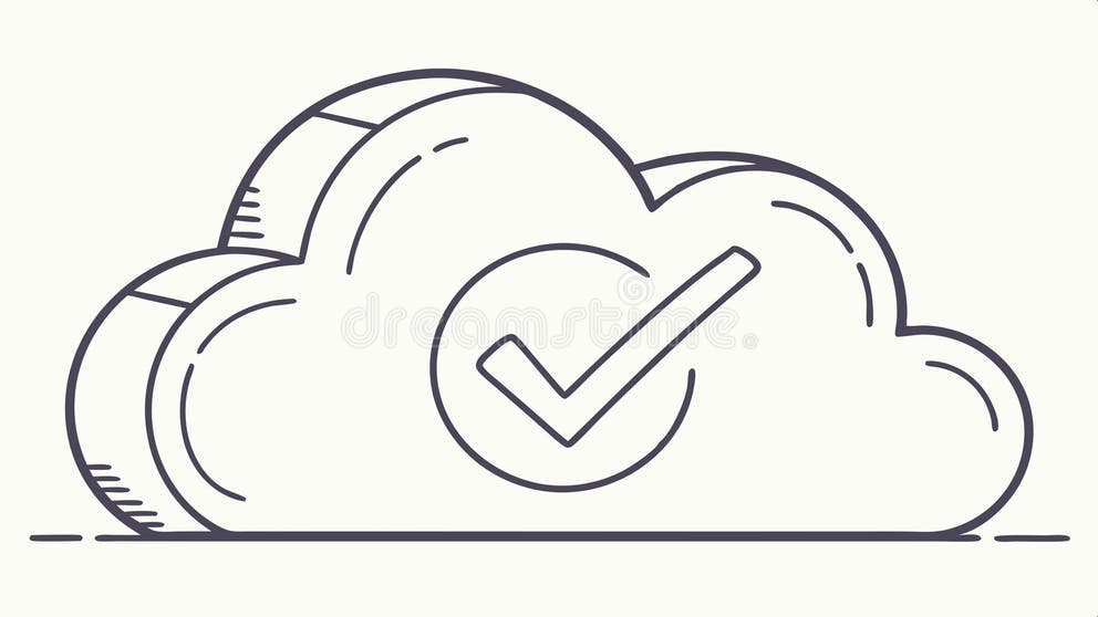 Cloud with Check Mark Icons Vector Design Generative AI Stock Vector ...