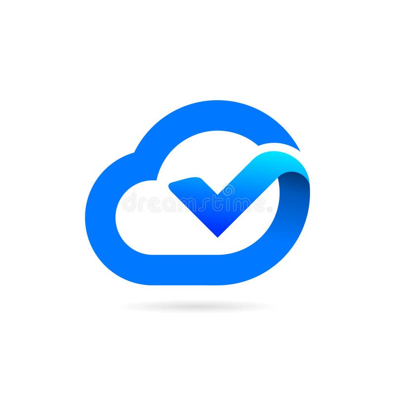 Cloud Check Mark Logo Concept Stock Vector - Illustration of marketing ...