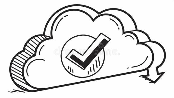 Cloud Check Mark Symbol, Cloud Service and Approved Status Design ...