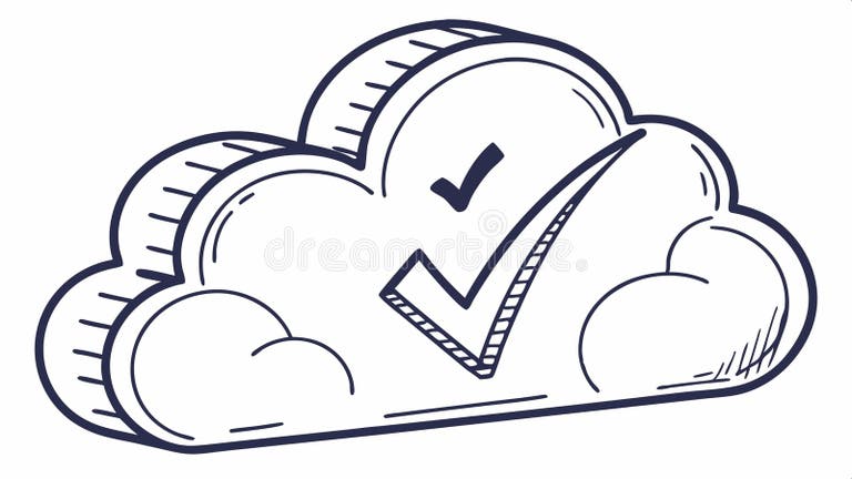 Cloud with Check Mark Vector, Confirmation Icon, Success and Approval ...