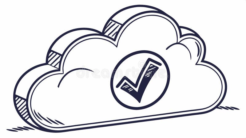 Cloud with Checkmark, Confirmation and Success Icon Vector Design ...