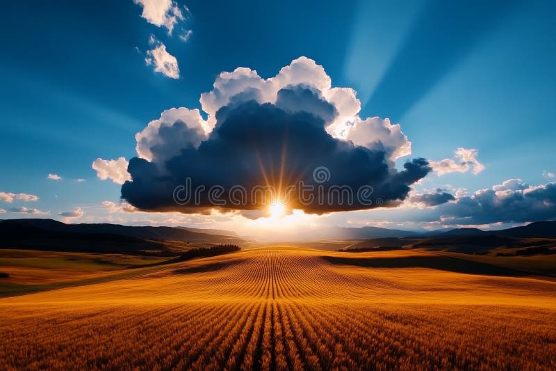 Cloud Cinematic Shadows are Showcased in a Low-angle Shot of Dark ...