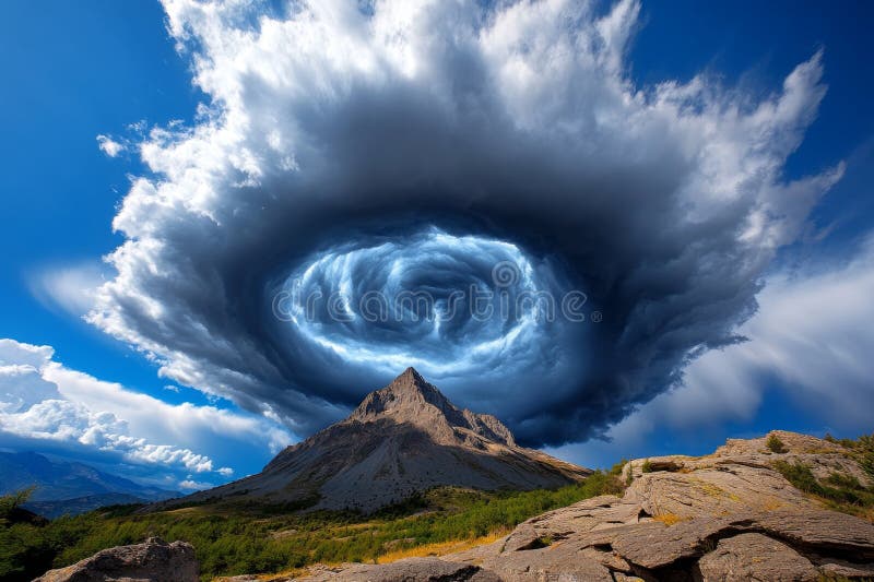 Cloud Cinematic Swirling Clouds are Captured in a Low-angle Shot of ...