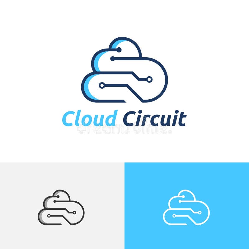 Cloud Circuit Technology Internet Data Drive Logo Stock Vector ...