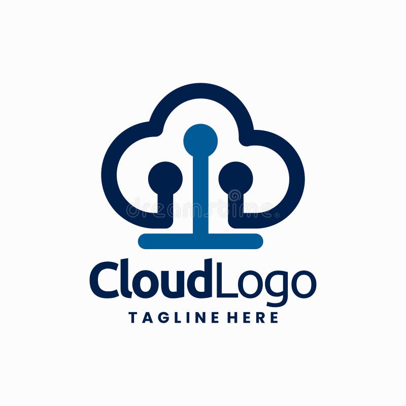 Cloud Logo with Circuit Technology Shapes Combination Concept Stock Vector - Illustration of ...