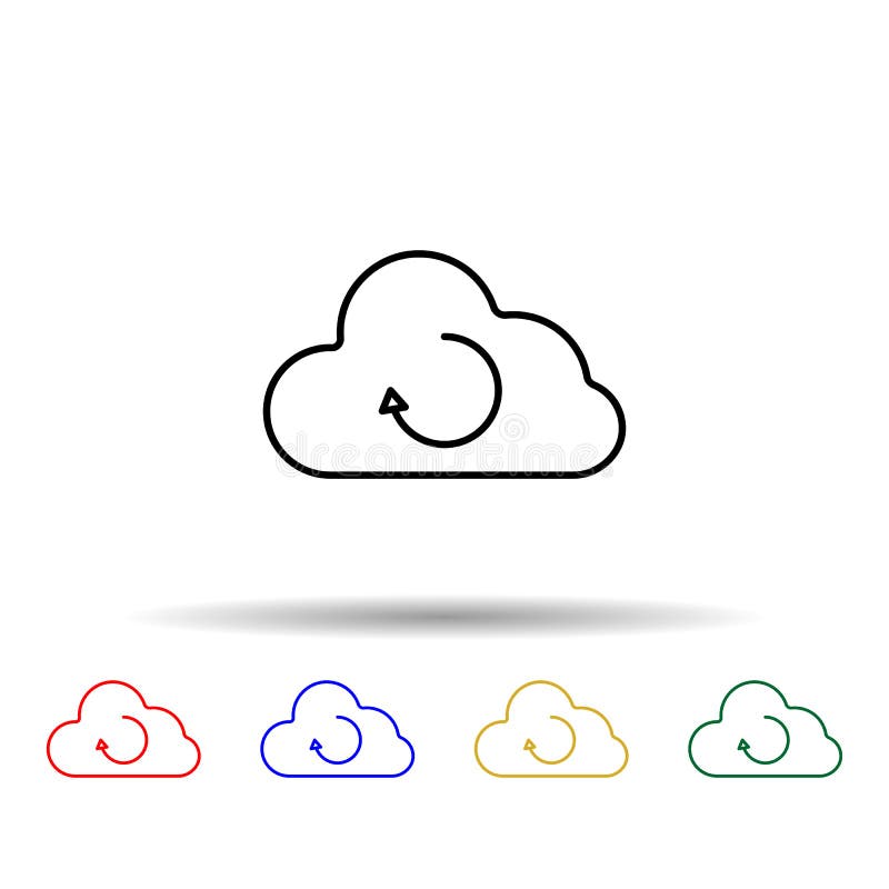Cloud with a Circular Arrow Multi Color Style Icon. Simple Thin Line, Outline Vector of Web ...