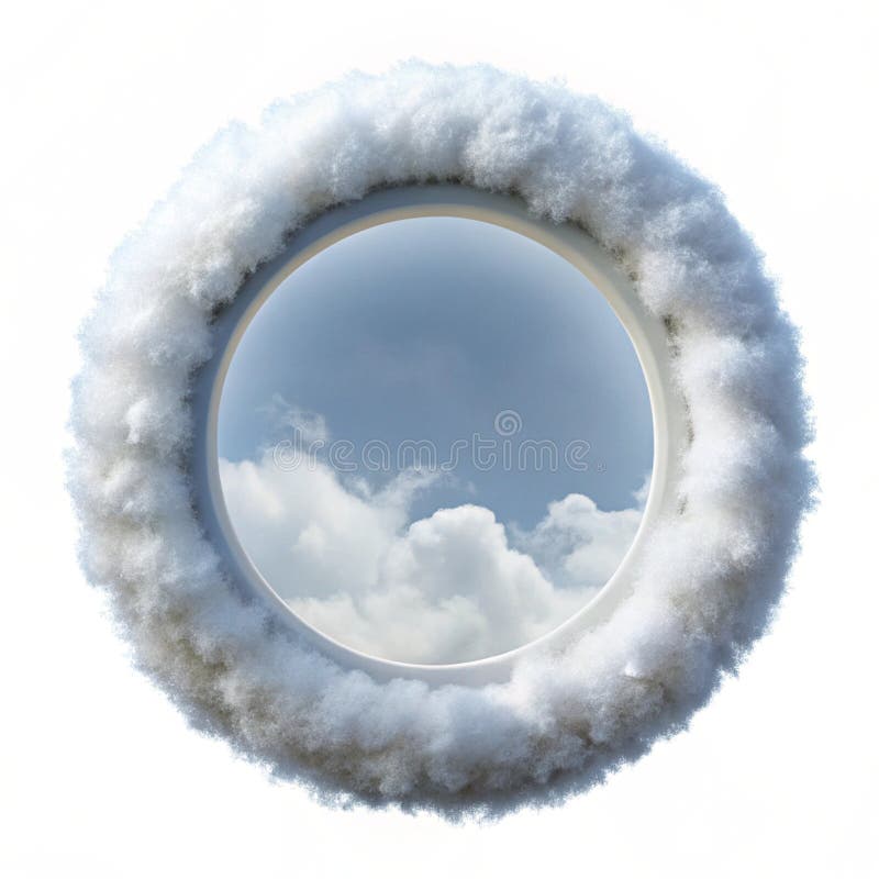 Cloud in Circular Frame stock illustration. Illustration of simplicity ...