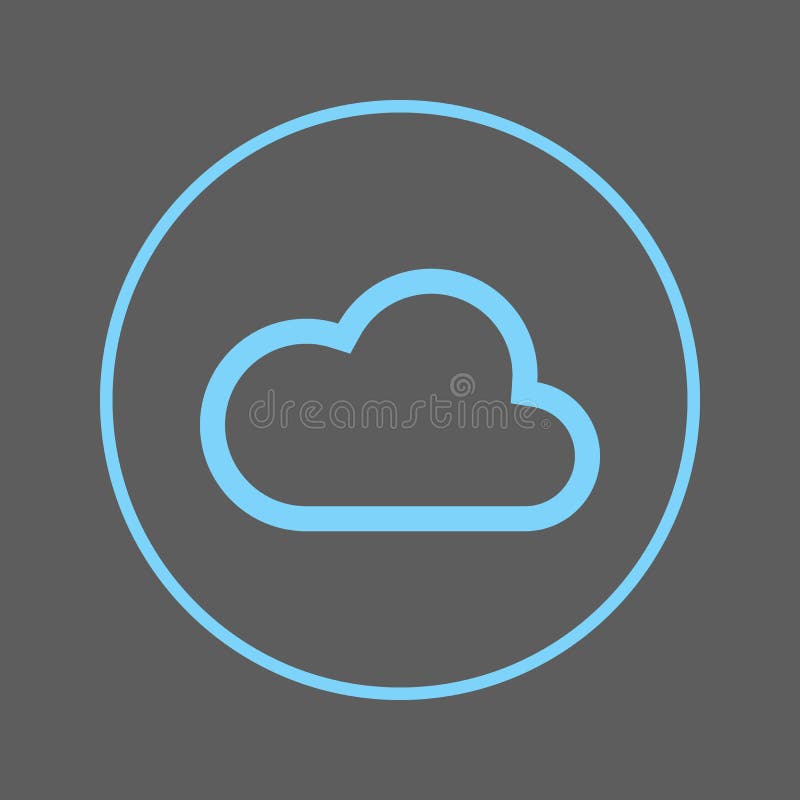 Cloud Circular Line Icon. Round Colorful Sign. Flat Style Vector Symbol ...