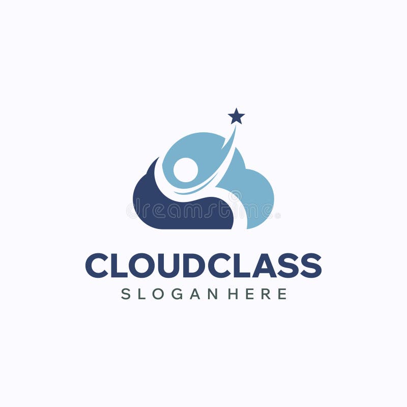 Cloud Class Logo Design Template Stock Vector - Illustration of people ...