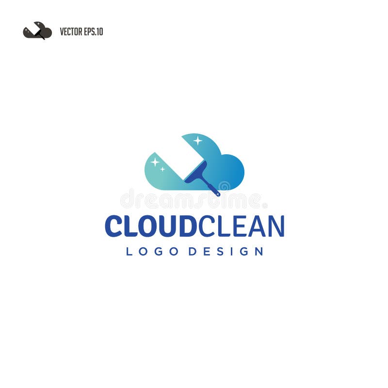 Cloud Cleaning Logo, Cloud Computing with Cleaning Logo Design Stock Vector - Illustration of ...