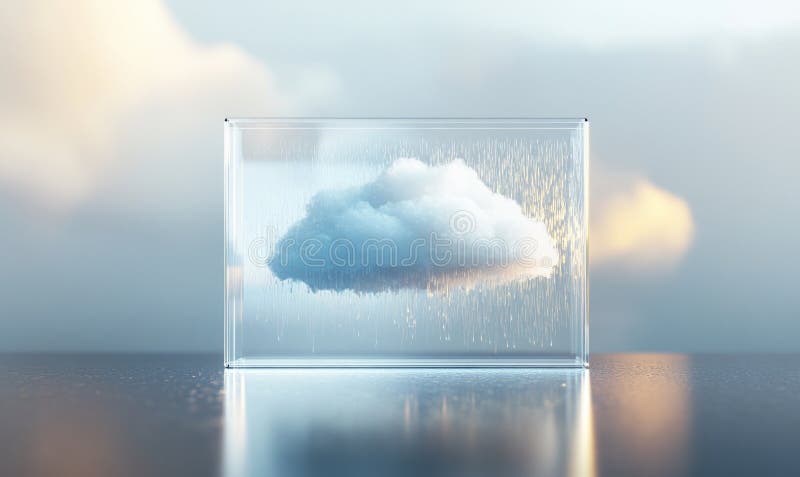 A Cloud is in a Clear Container Stock Illustration - Illustration of ...
