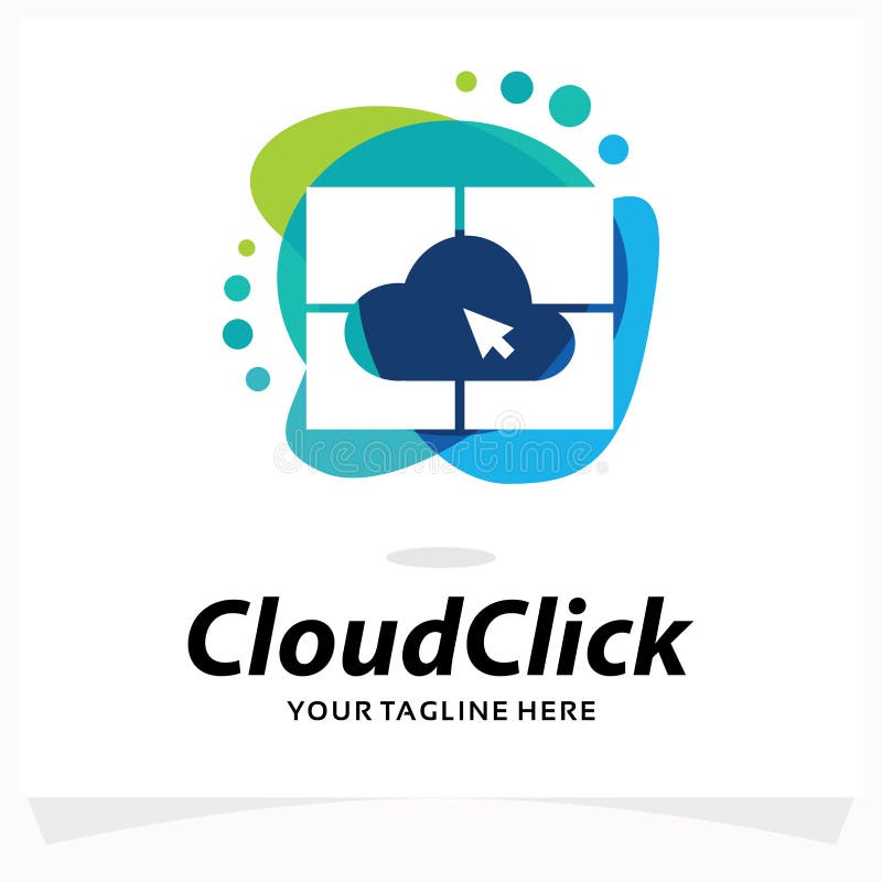 Cloud Click Logo Template Design Template Stock Vector - Illustration ...