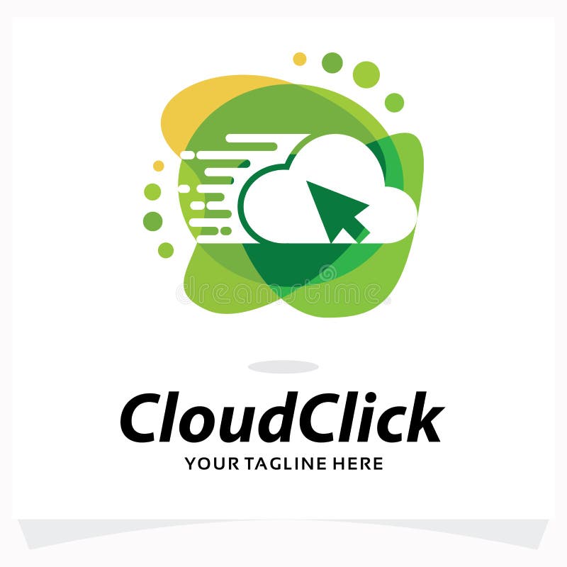 Cloud Click Logo Template Design Template Stock Vector - Illustration ...