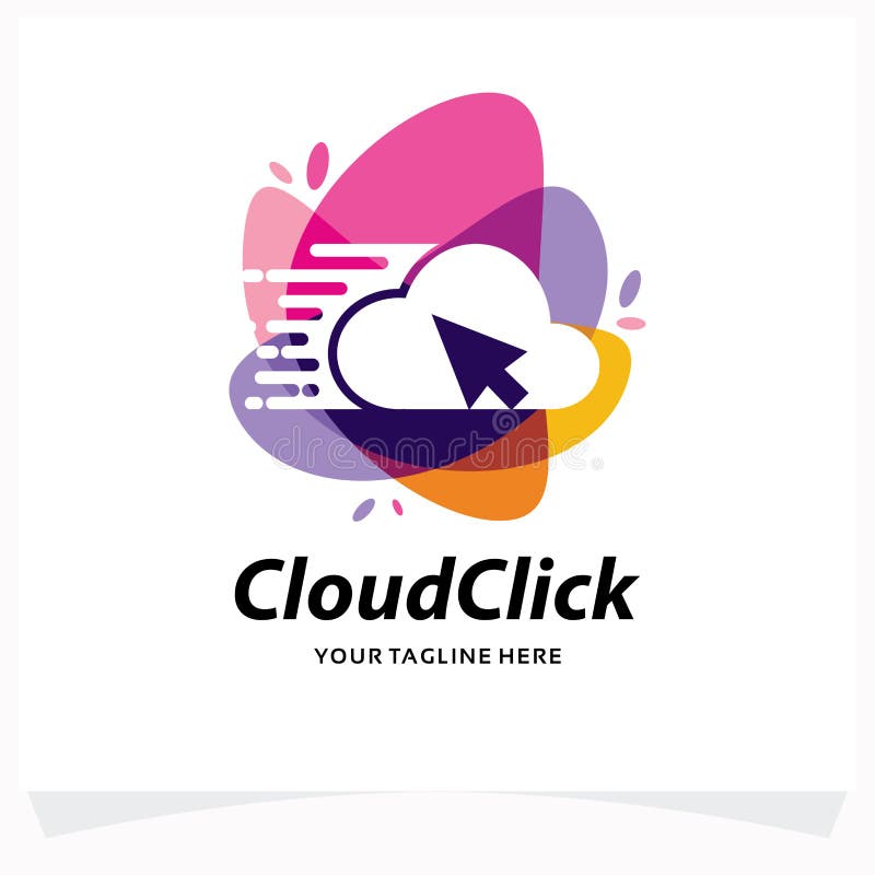 Cloud Click Logo Template Design Template Stock Vector - Illustration ...