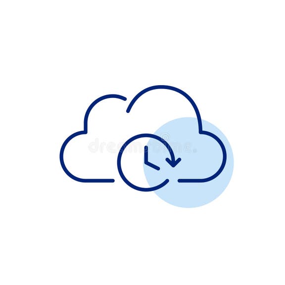 Cloud and Clock. Scheduled Data Backups, Access Anytime. Pixel Perfect ...