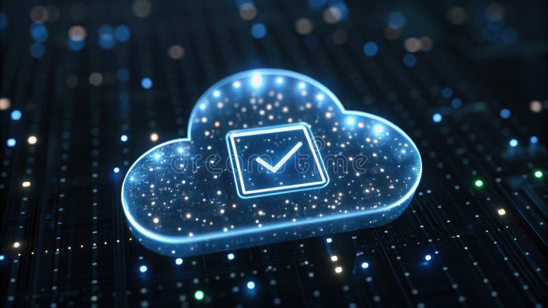 Cloud with Clock Symbolizing Time Management and Scheduling in a ...