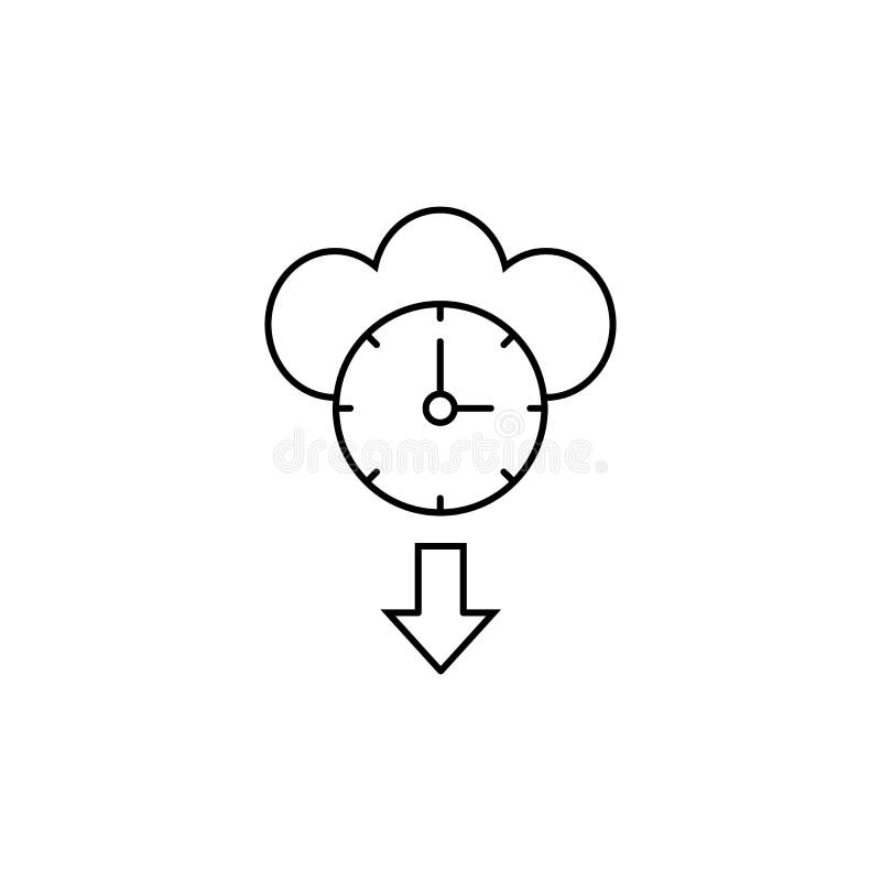 Cloud, Clock, Time Icon. Simple Line, Outline Vector of Icons for Ui ...