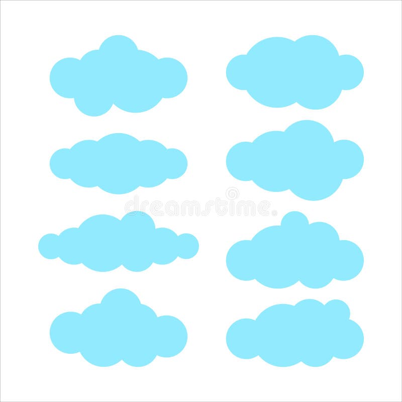 Cloud, Clouds Shape, Cloud Icon, Cartoon Blue Cloud Illustration Stock ...