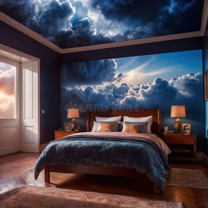 Cloud, Cloudy Dream Sky Dreamy Theme Relaxing Bedroom Stock ...