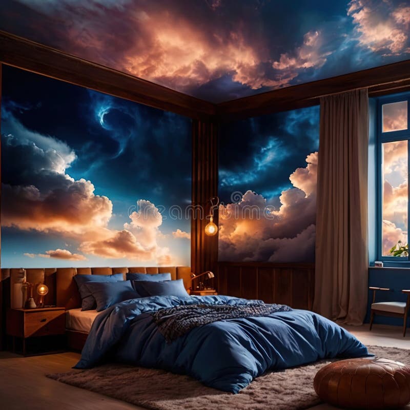 Cloud, Cloudy Dream Sky Dreamy Theme Relaxing Bedroom Stock ...