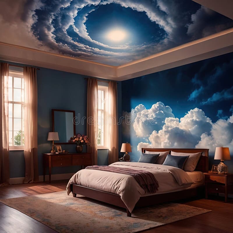 Cloud, Cloudy Dream Sky Dreamy Theme Relaxing Bedroom Stock ...