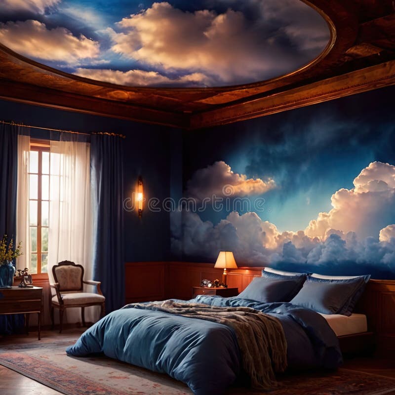 Cloud, Cloudy Dream Sky Dreamy Theme Relaxing Bedroom Stock ...