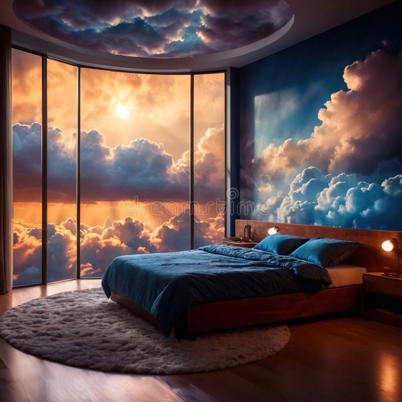 Cloud, Cloudy Dream Sky Dreamy Theme Relaxing Bedroom Stock ...