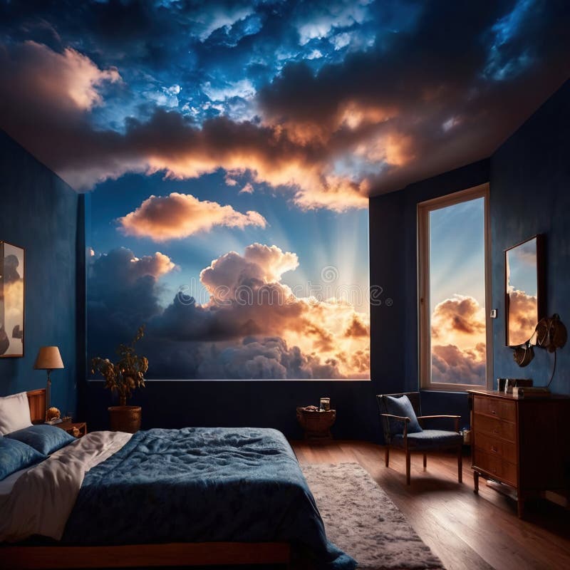 Cloud, Cloudy Dream Sky Dreamy Theme Relaxing Bedroom Stock ...